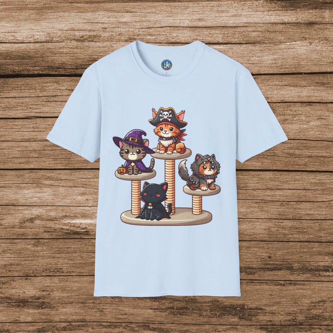 Kitten Masquerade Tee Feline Halloween Fun Cartoon Kittens in Costumes ...