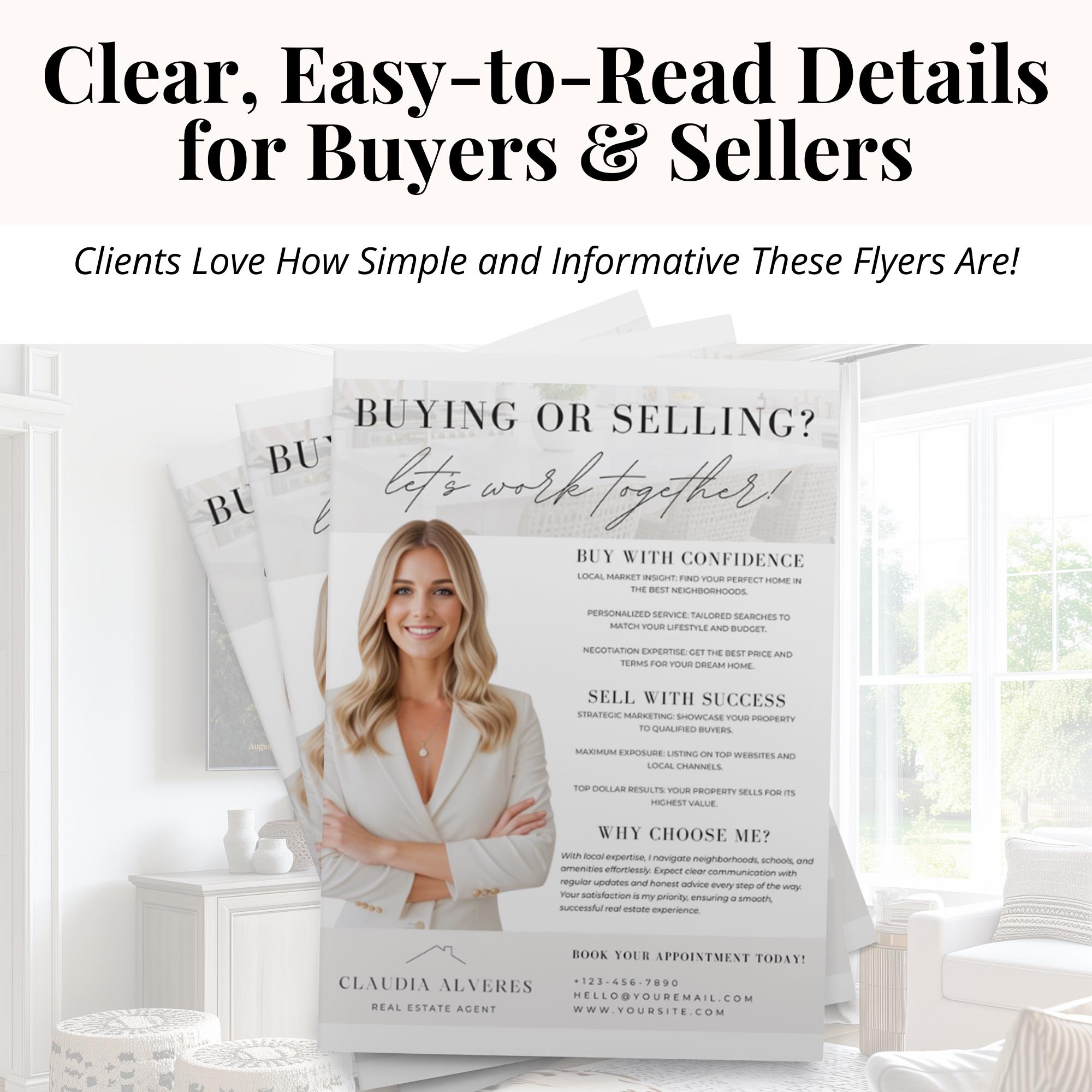 Buying or Selling Flyer,buying or Selling Real Estate, Realtor Flyer ...