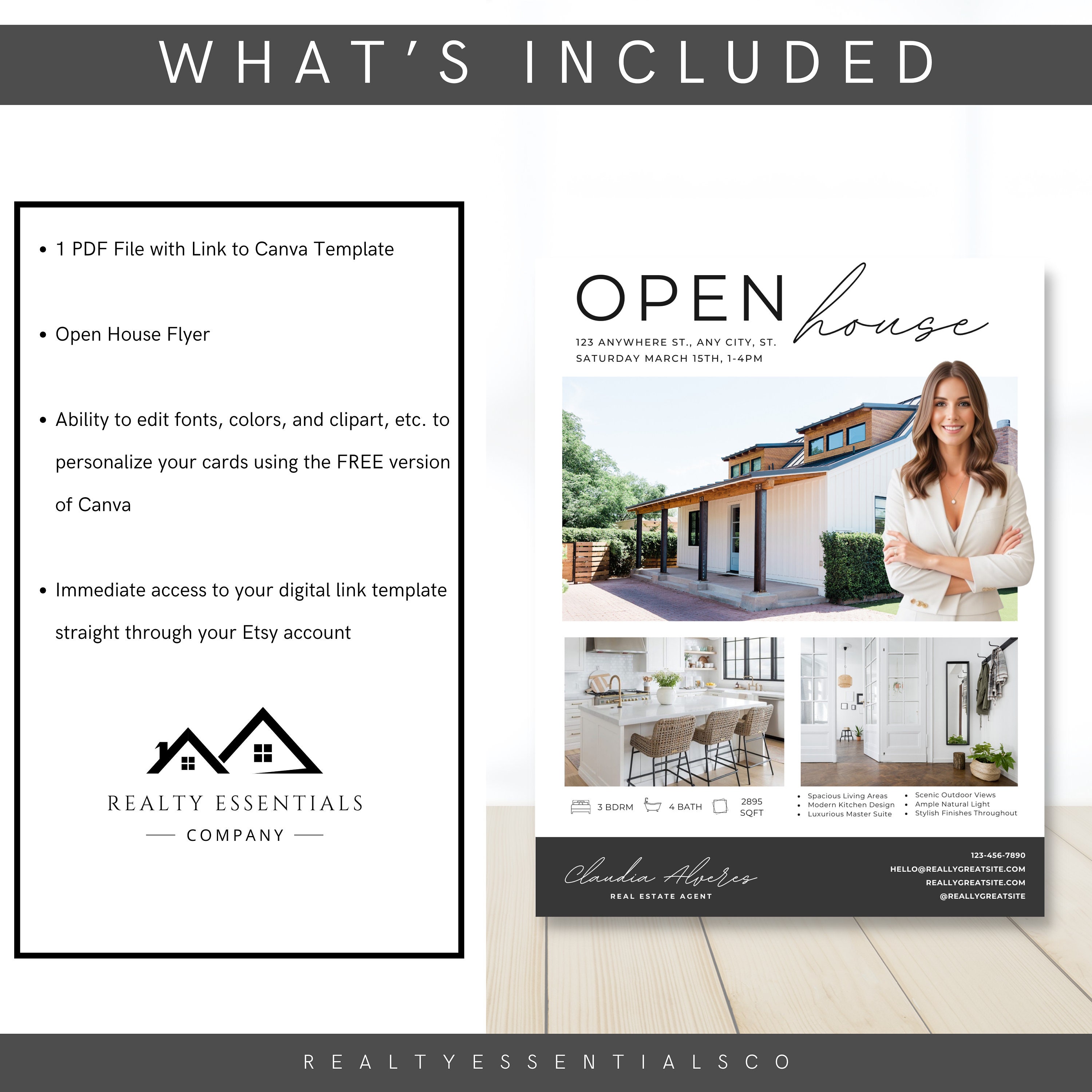 Open House Flyer Luxury, Realtor Open House Flyer, Open House Flyer for ...
