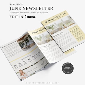 Realtor June Newsletter Templates, Real Estate Newsletter June, Real ...