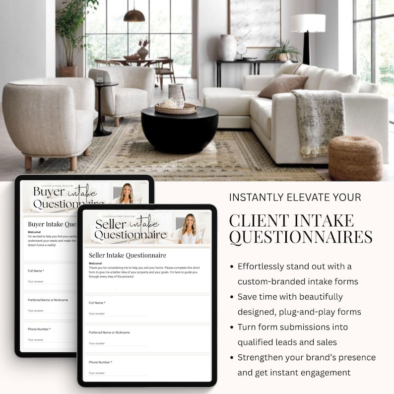Real Estate Buyer & Seller Questionnaire Google Forms Templates - Etsy