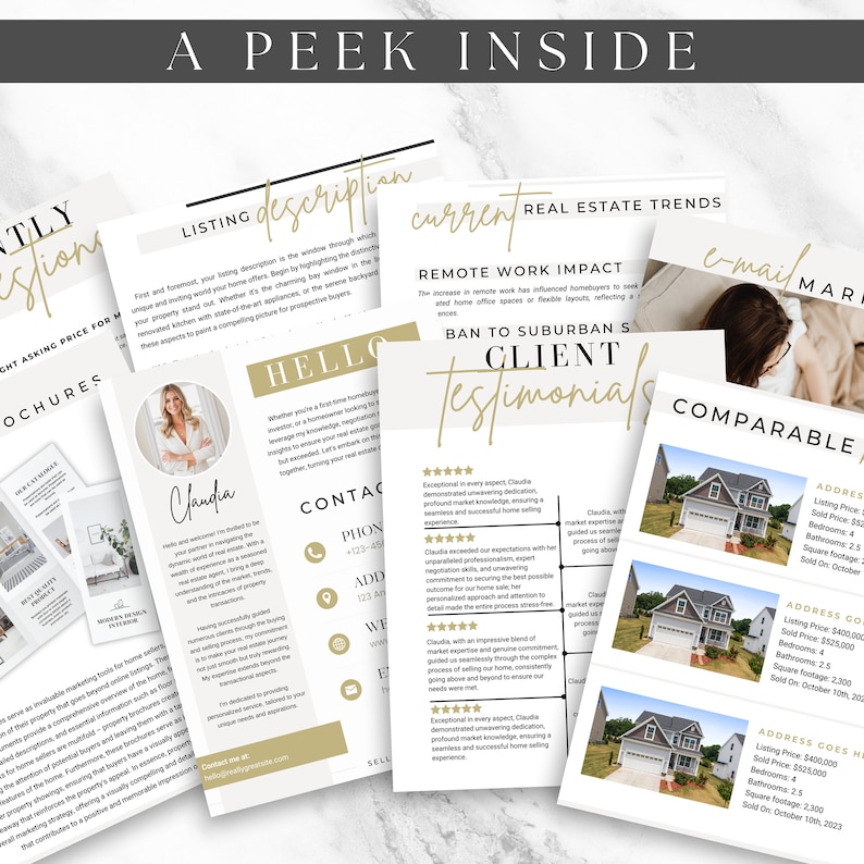 Listing Presentation for Real Estate, Seller Real Estate Checklist ...