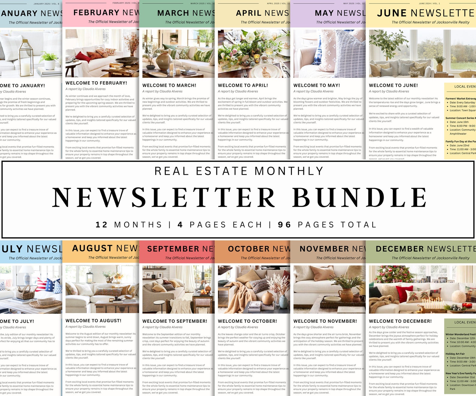 Real Estate Newsletter Bundle, Real Estate Newsletter 2024, Real Estate ...