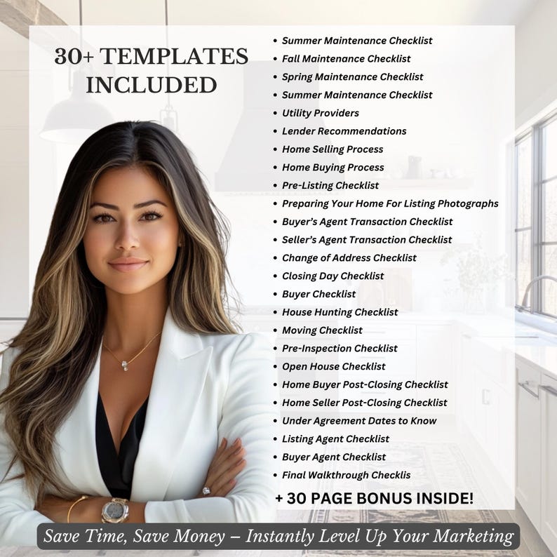 Real Estate Checklist Bundle Canva, Real Estate Checklist Bundle, Real Estate Transaction ...