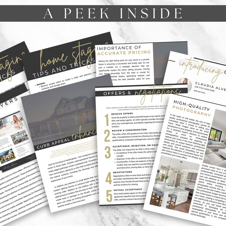 Listing Presentation for Real Estate, Seller Real Estate Checklist ...