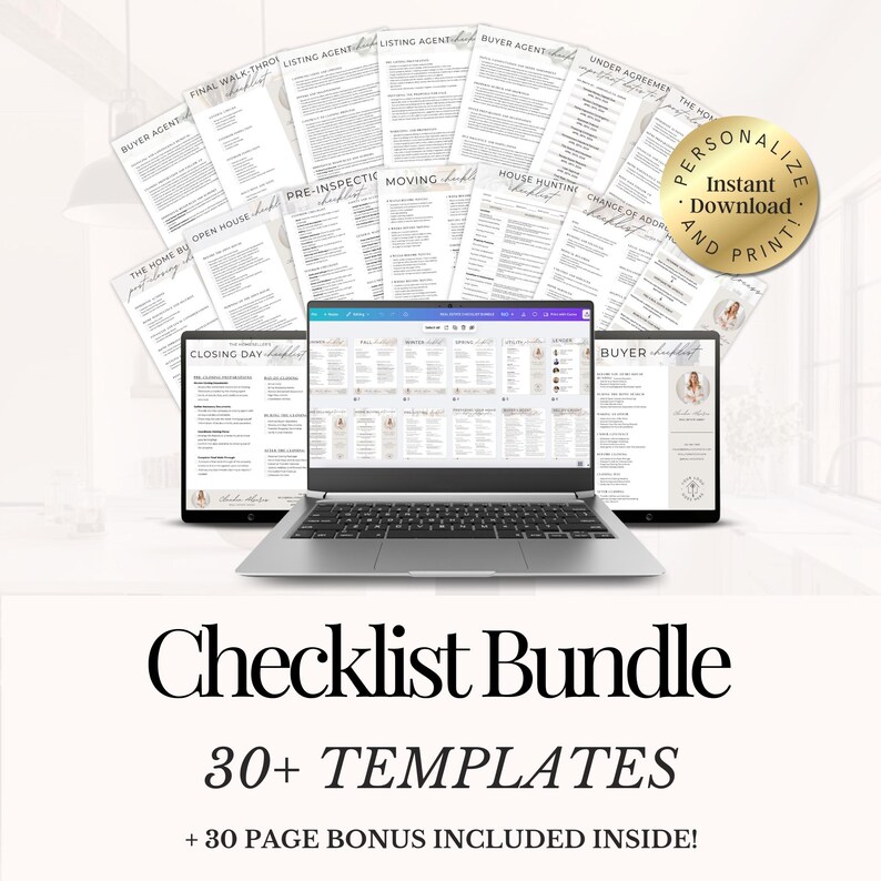 Real Estate Checklist Bundle Canva, Real Estate Checklist Bundle, Real ...