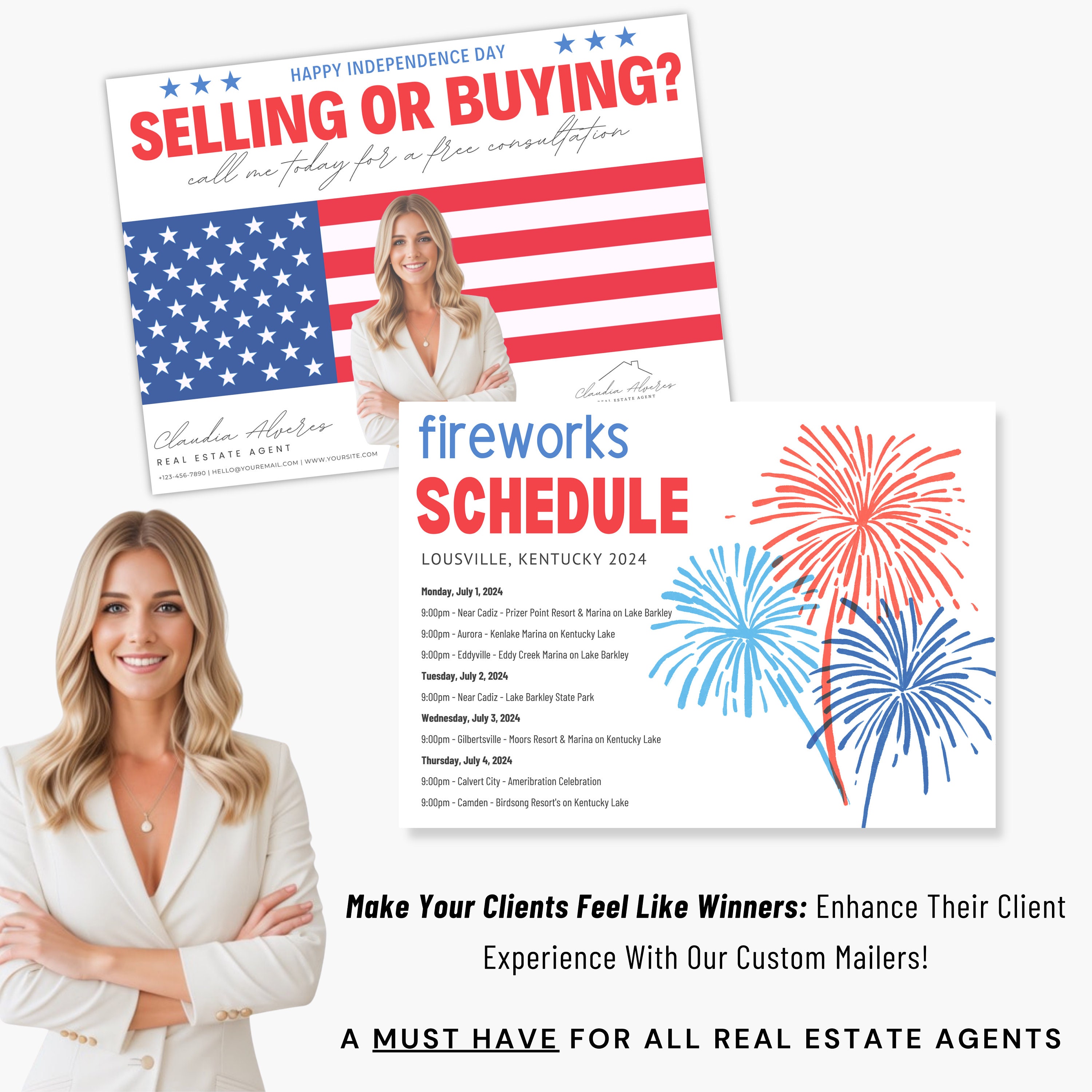 Summer Real Estate Postcards, Real Estate 4th of July Postcard, Summer ...