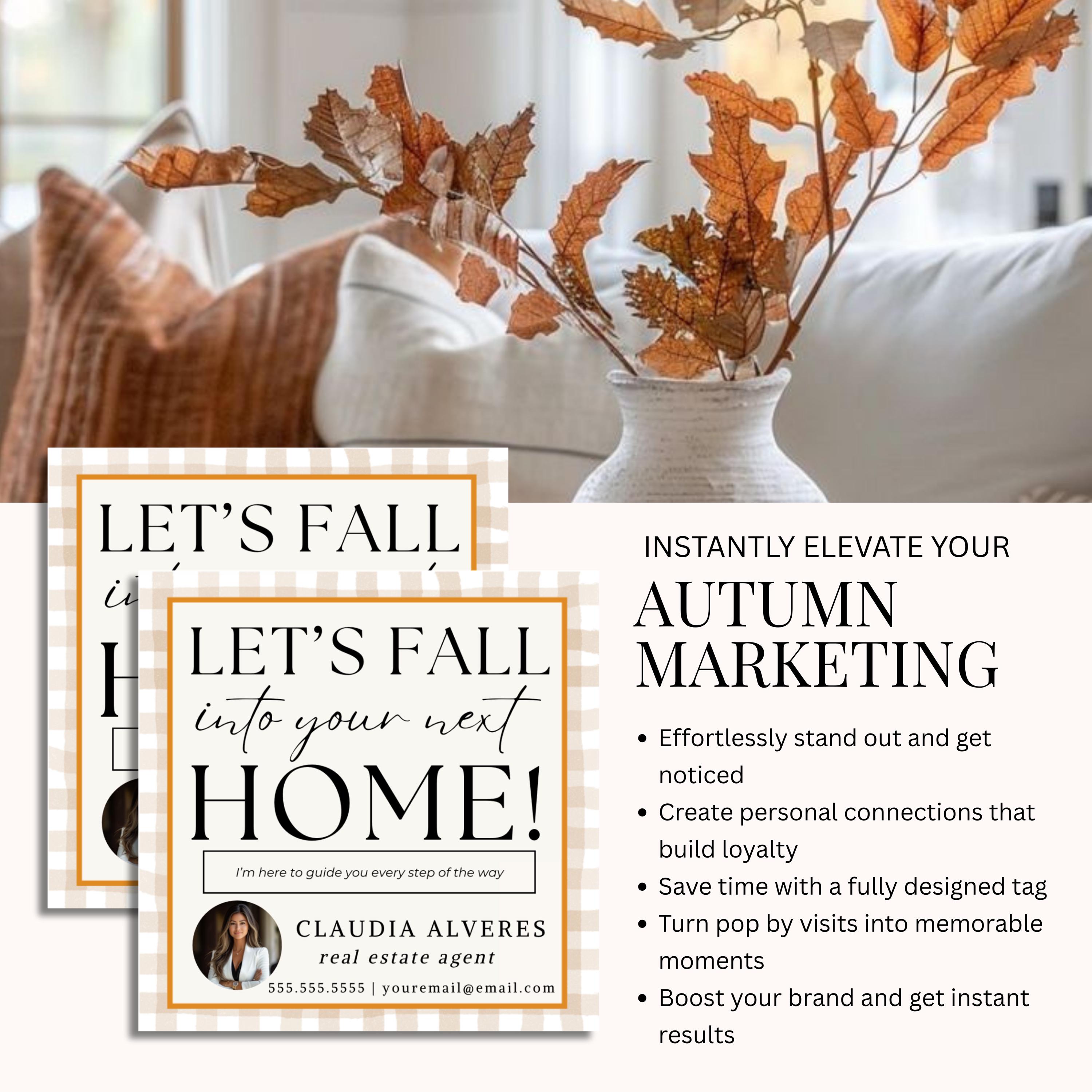 Editable Fall Pop by Tag for Real Estate Agents Canva Realtor Marketing ...