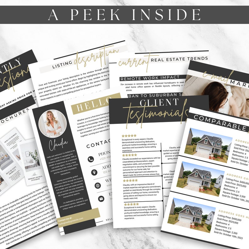 Listing Presentation for Real Estate, Seller Real Estate Checklist ...