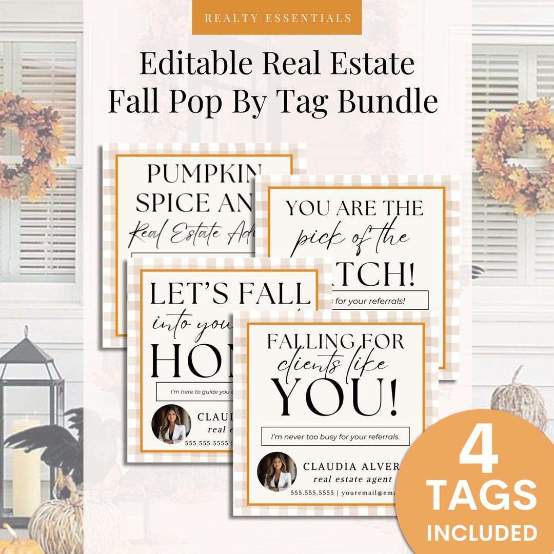 Editable Fall Pop by Tag for Real Estate Agents Canva Realtor Marketing ...