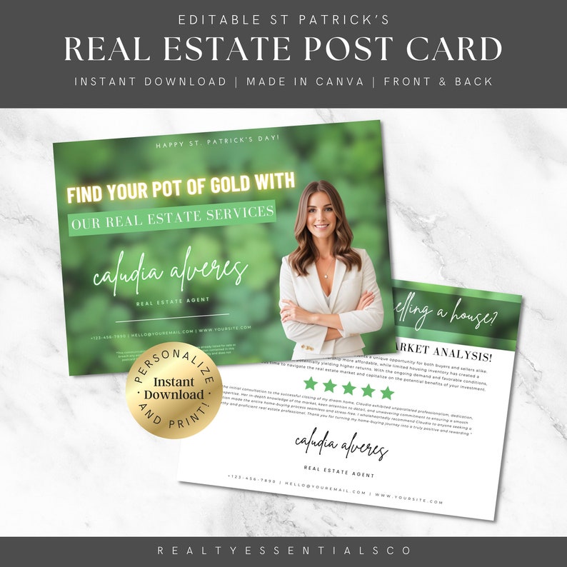 Real Estate St Patricks Day Card, Real Estate St Patricks Day Postcard ...