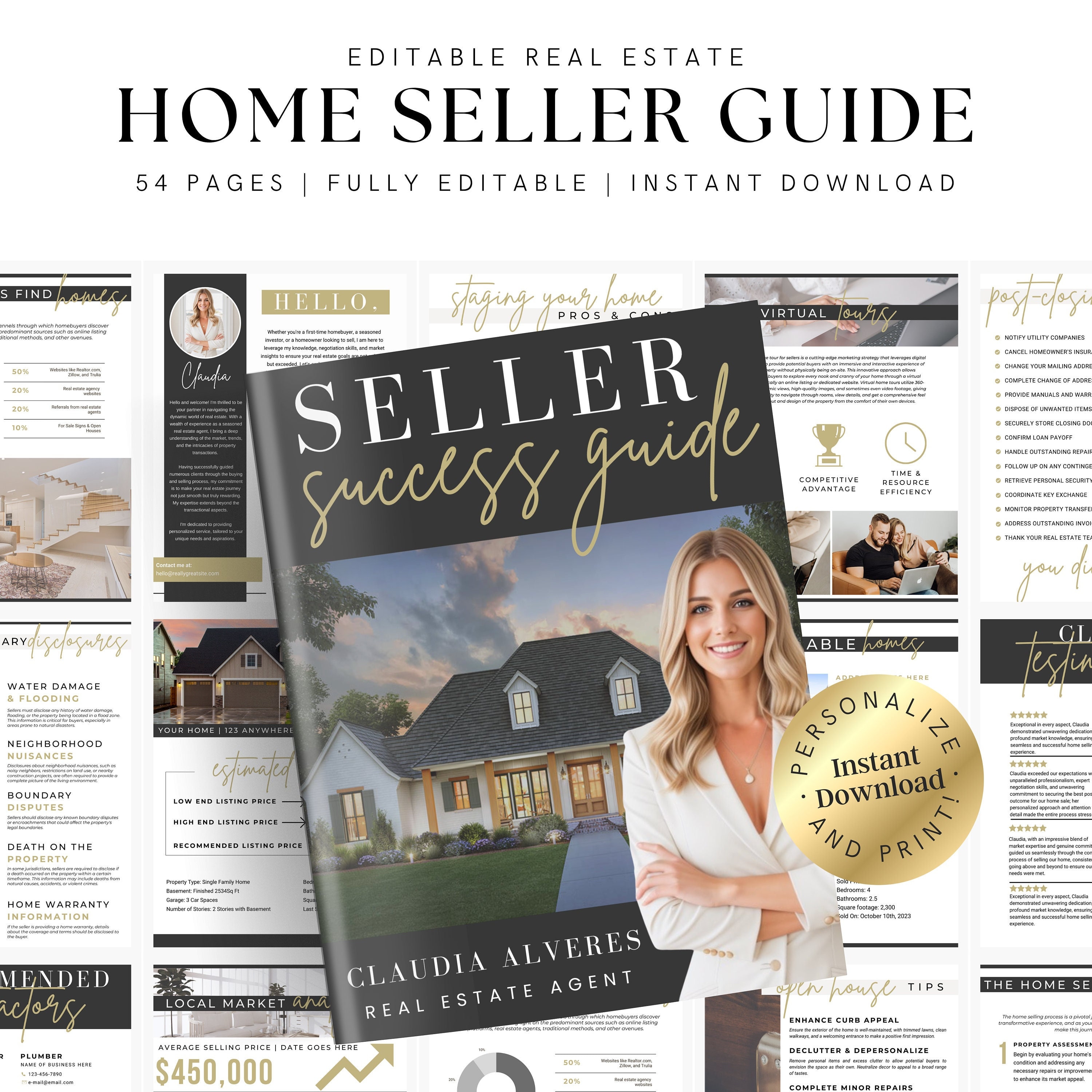 Listing Presentation for Real Estate, Seller Real Estate Checklist ...