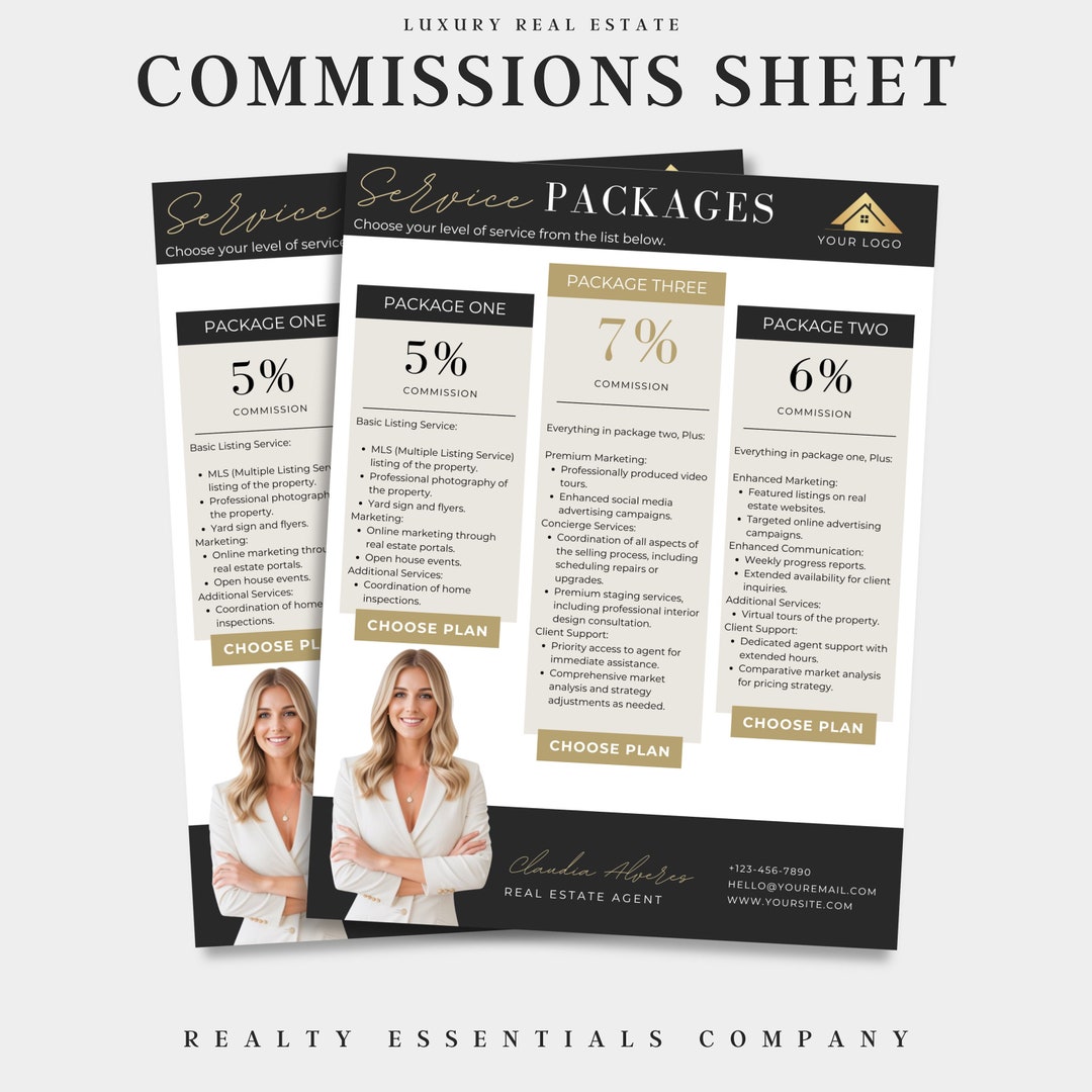 Real Estate Commission Template, Real Estate Commission Sheet, Real ...