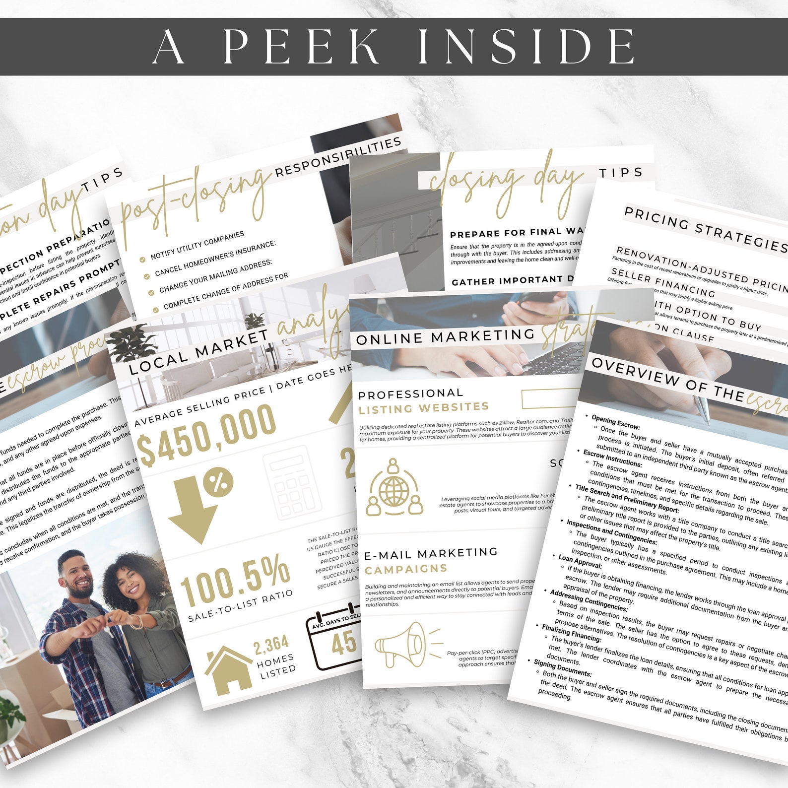 Listing Presentation for Real Estate, Seller Real Estate Checklist ...