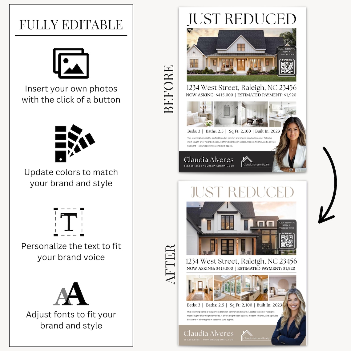 Real Estate Price Drop Flyer Template Just Reduced Editable Canva ...