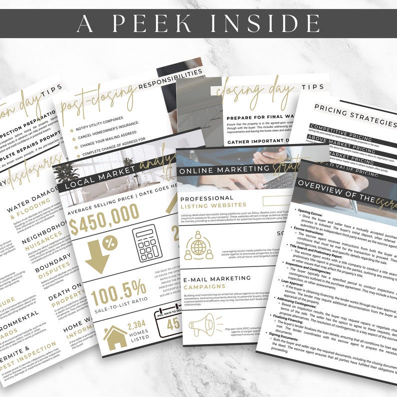 Listing Presentation for Real Estate, Seller Real Estate Checklist ...