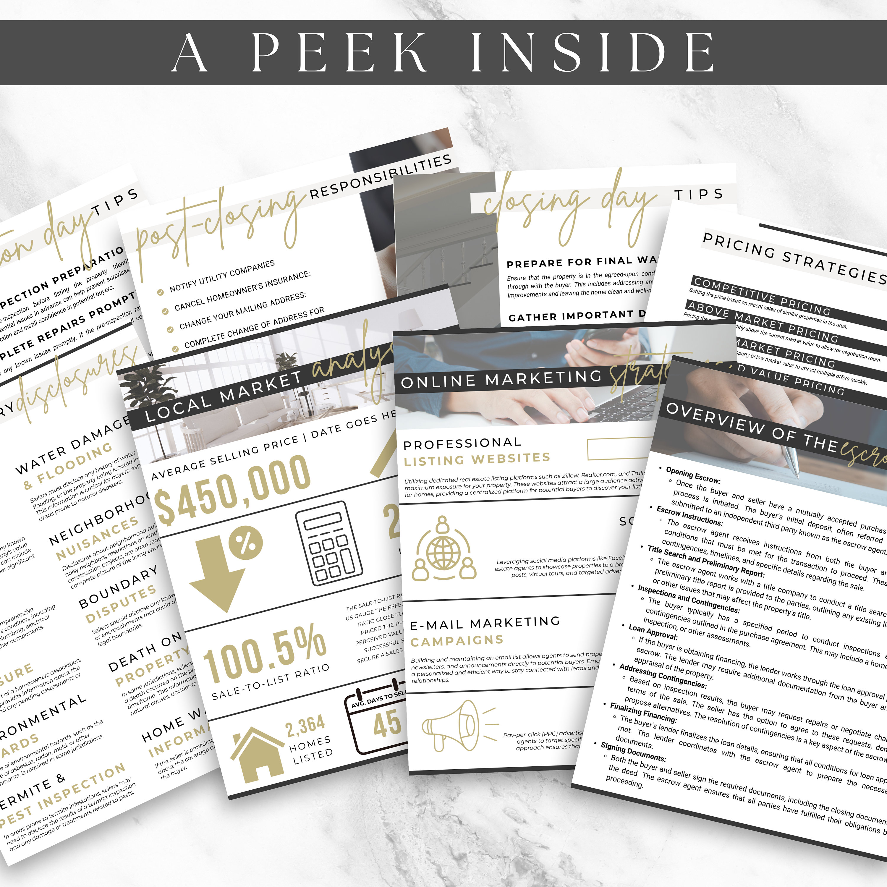 Listing Presentation for Real Estate, Seller Real Estate Checklist ...