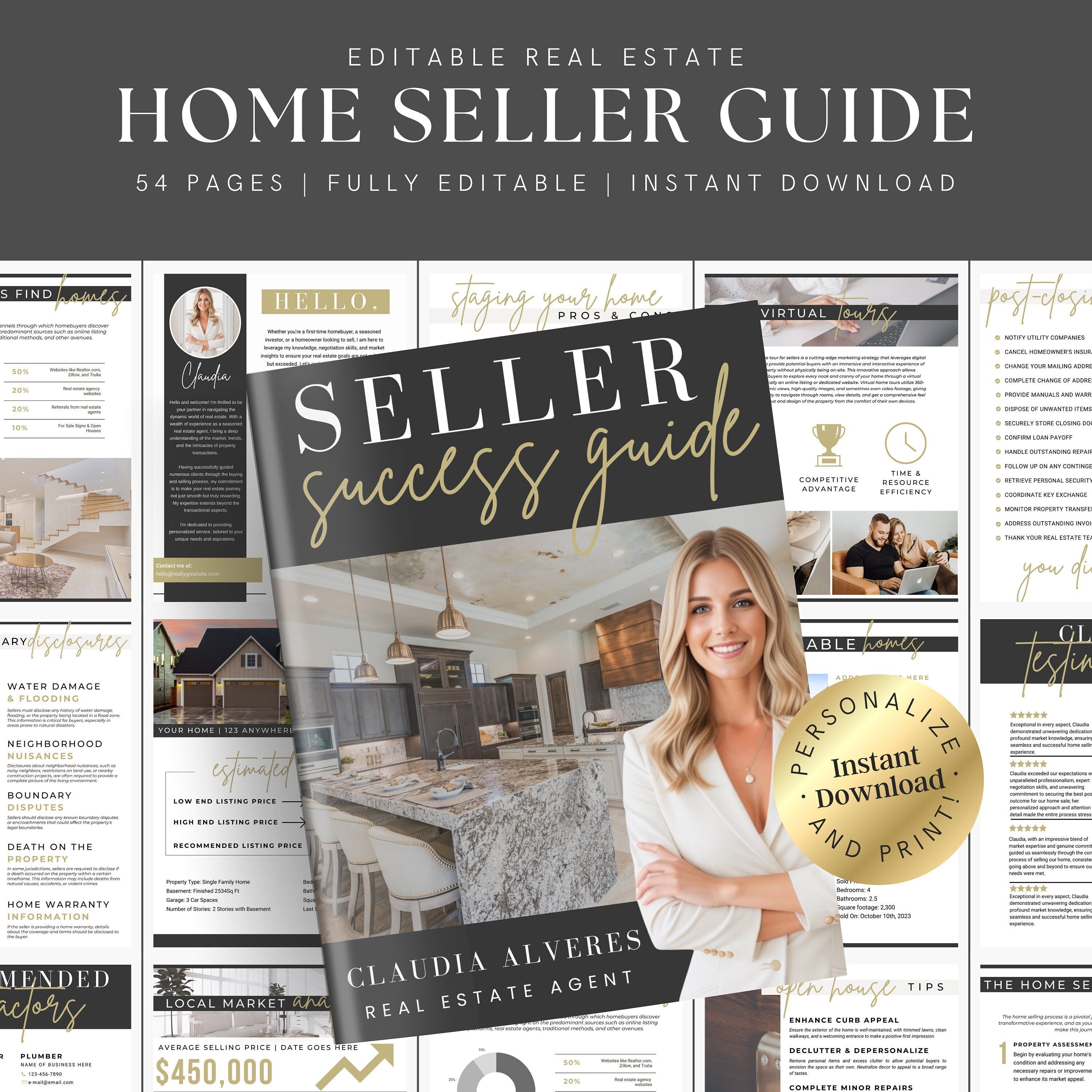 Listing Presentation for Real Estate, Seller Real Estate Checklist ...