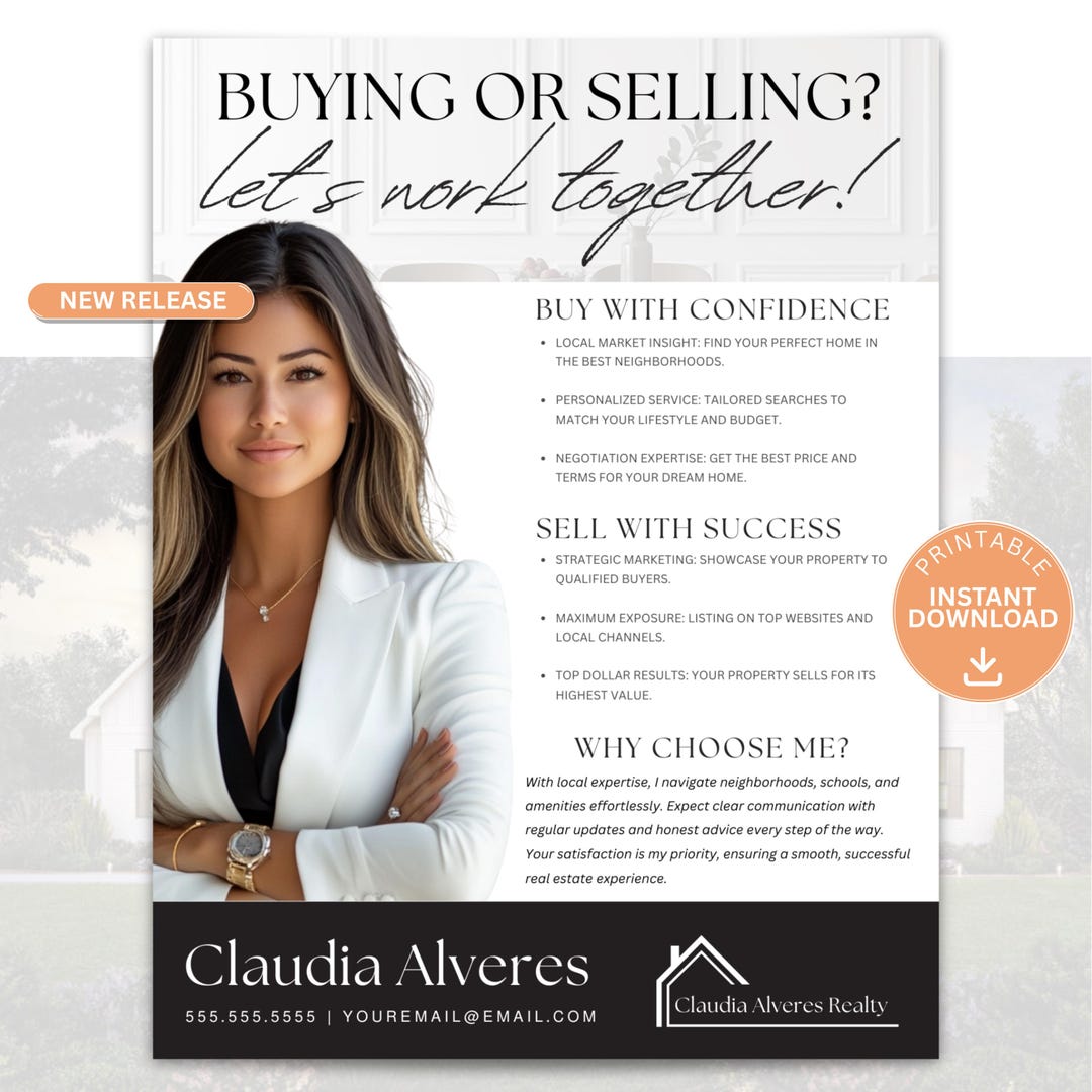 Buying or Selling Flyer,buying or Selling Real Estate, Realtor Flyer ...
