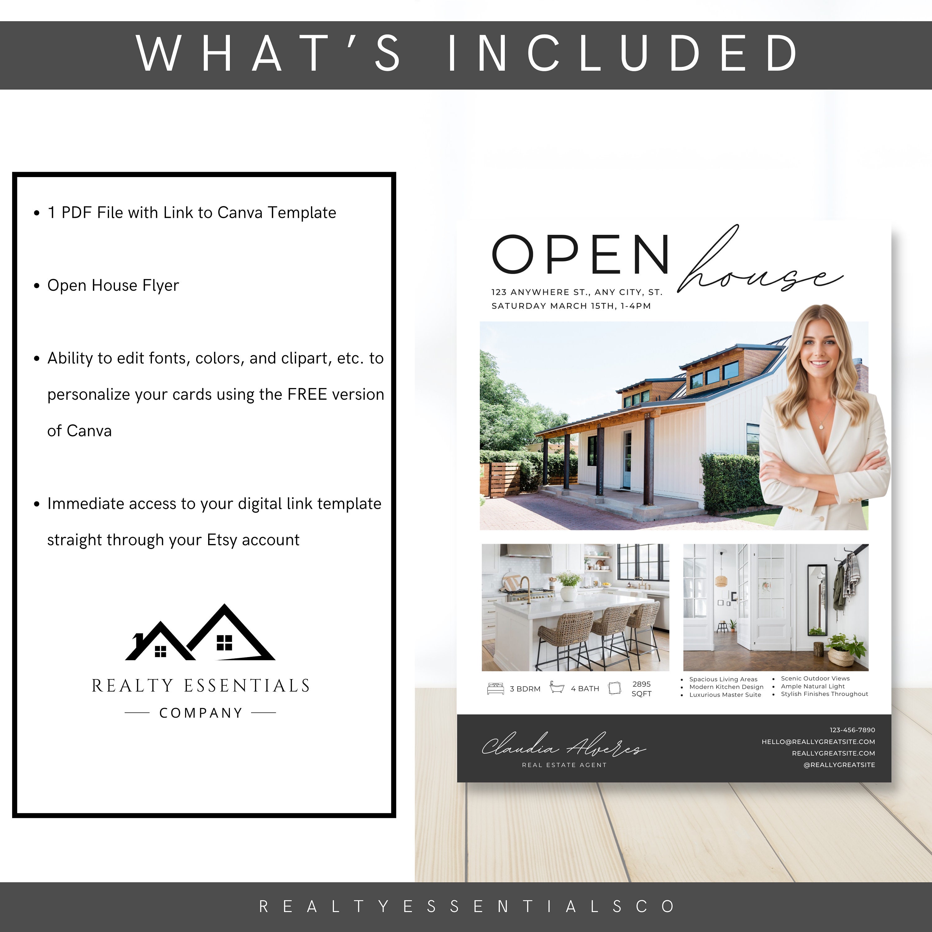 Open House Flyer Luxury, Realtor Open House Flyer, Open House Flyer for ...