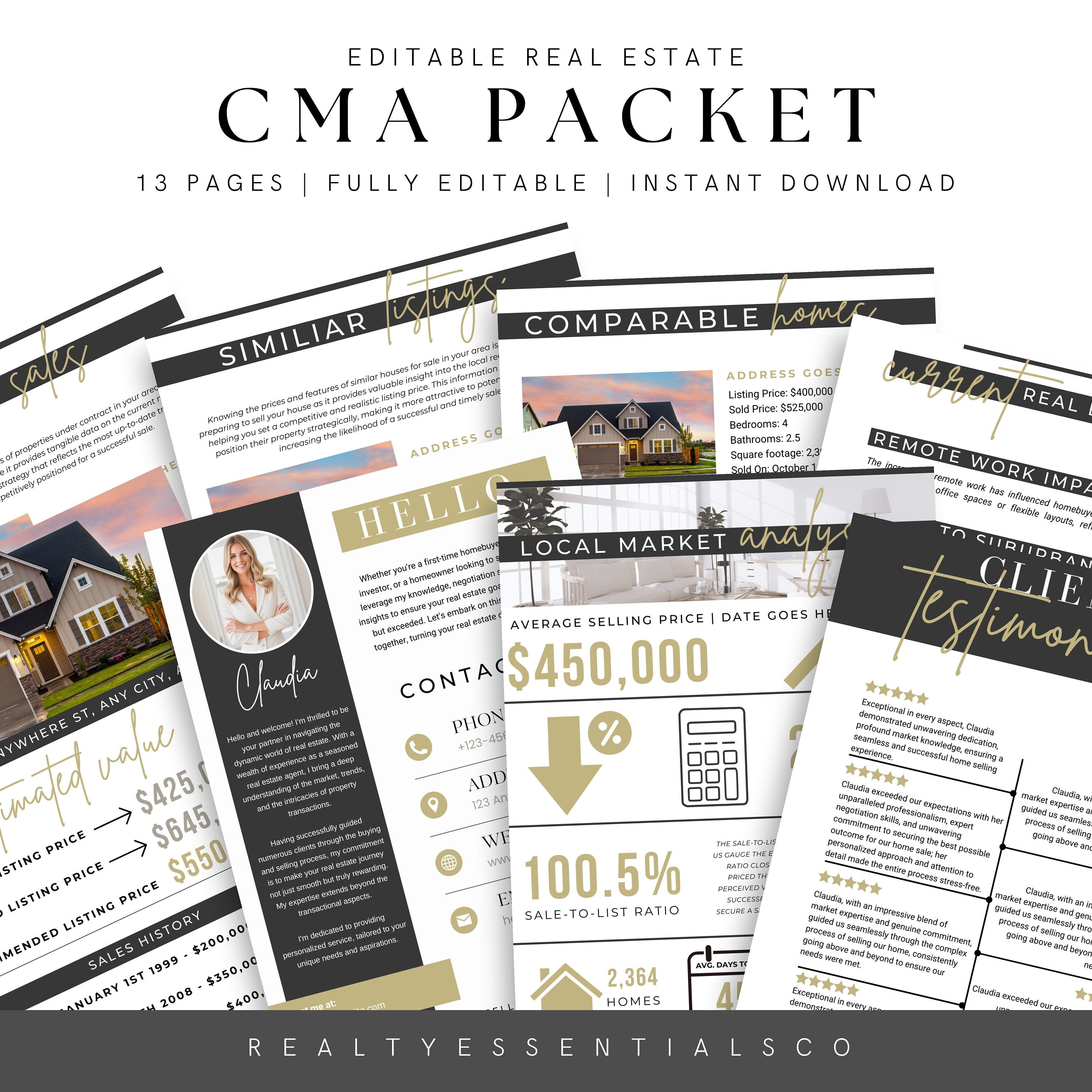 Canva Template Real Estate Cma, Cma Real Estate Template, Real Template ...