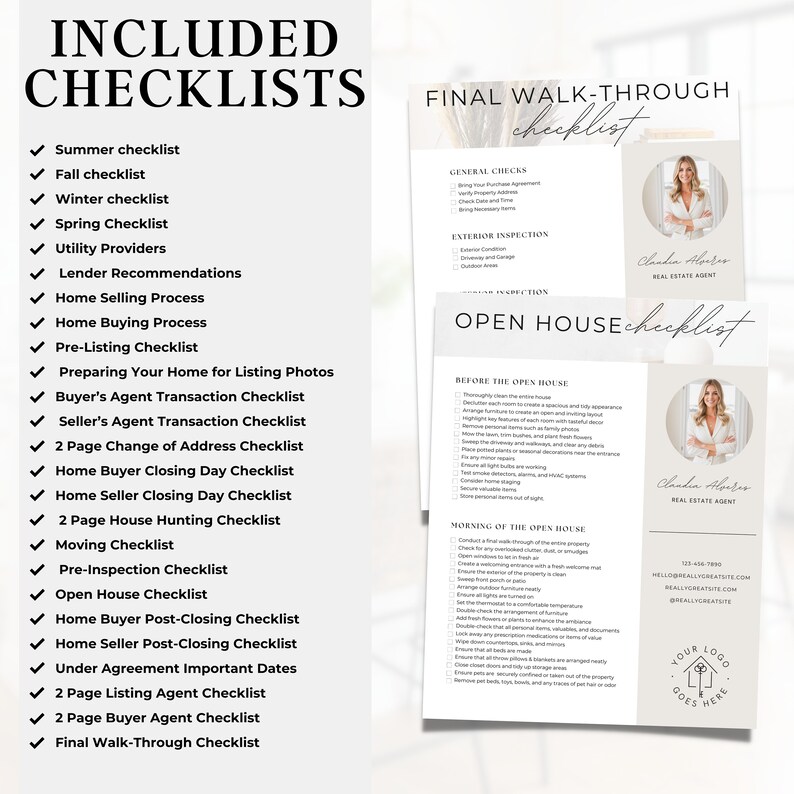 Real Estate Checklist Bundle Canva, Real Estate Checklist Bundle, Real ...