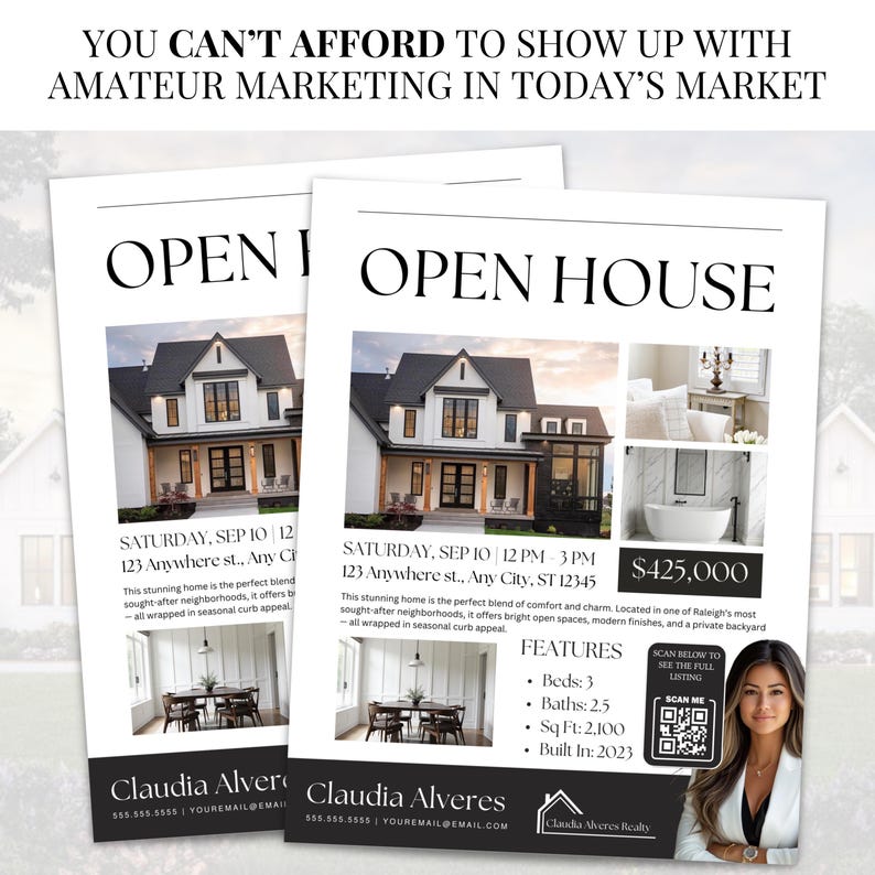 Luxury Open House Flyer Template, Modern Realtor Invitation (digital ...