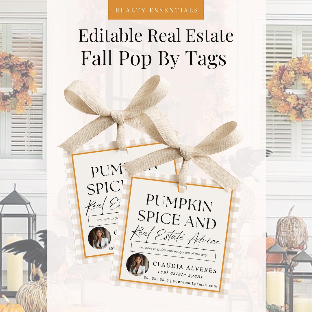 Editable Fall Pop by Tag: Real Estate Agent Marketing (canva Template ...