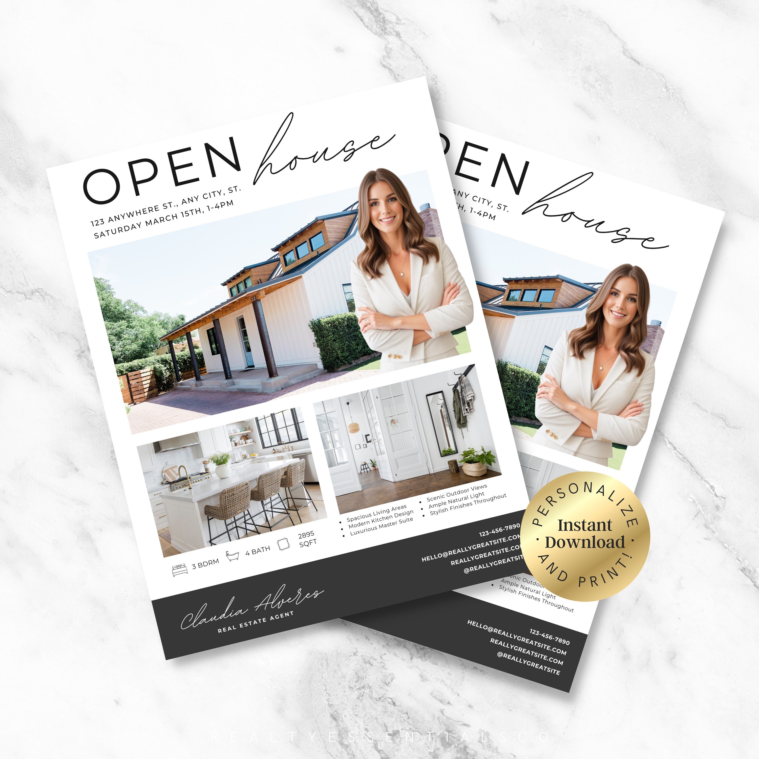 Open House Flyer Luxury, Realtor Open House Flyer, Open House Flyer for ...