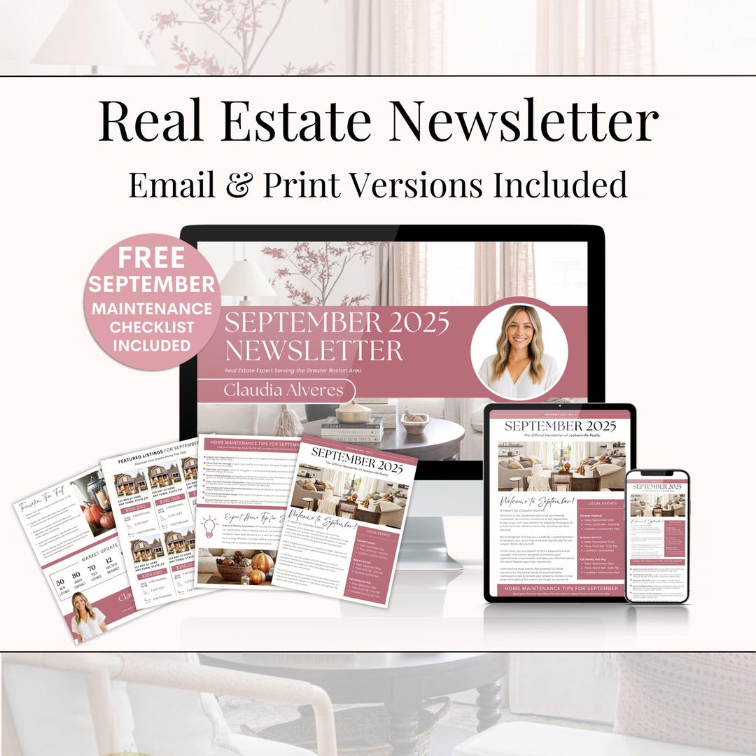 Canva Real Estate Newsletter Template September Monthly Email for ...