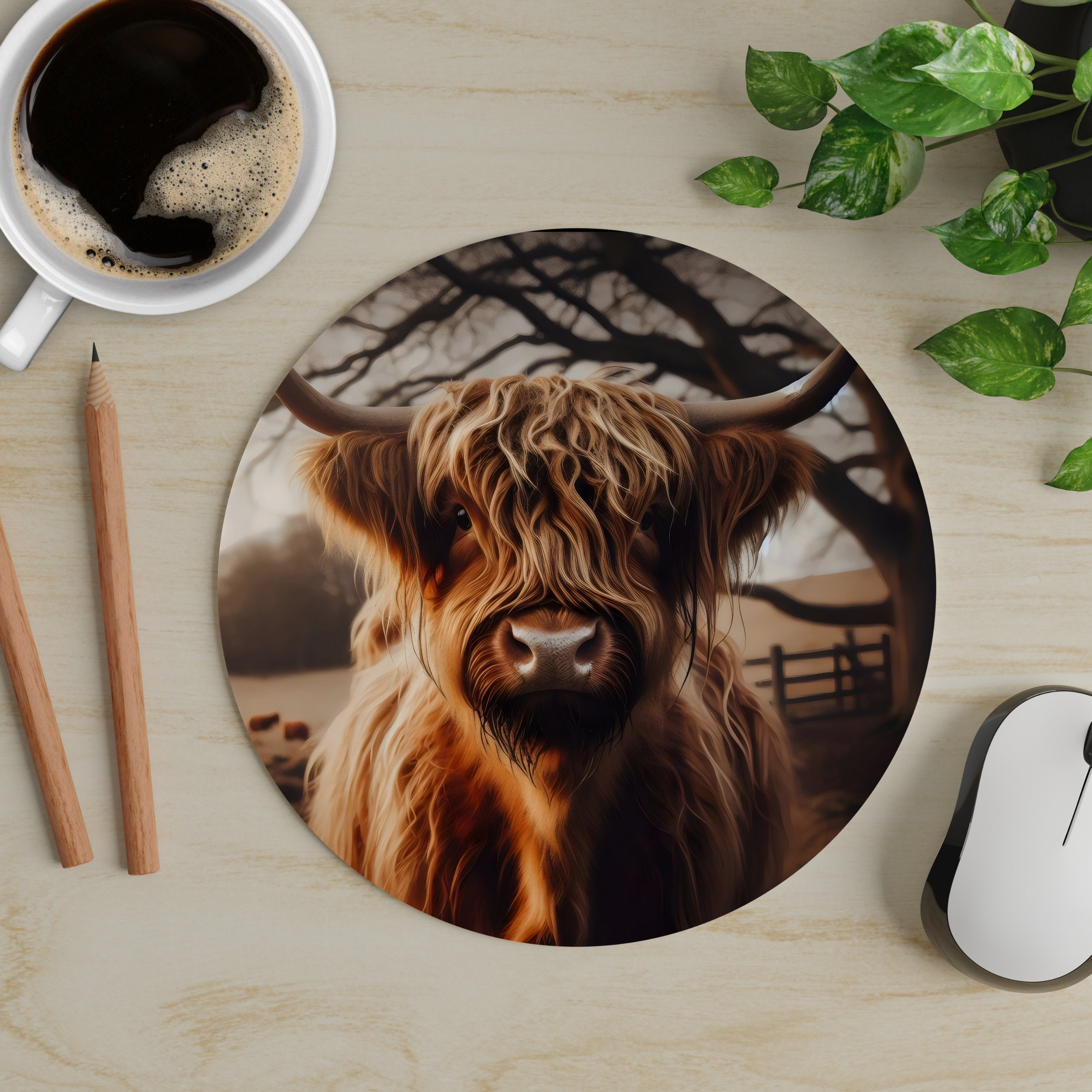Highland Cow Mousepad,highland Cow Office Decor Mouse Pad Gift - Etsy