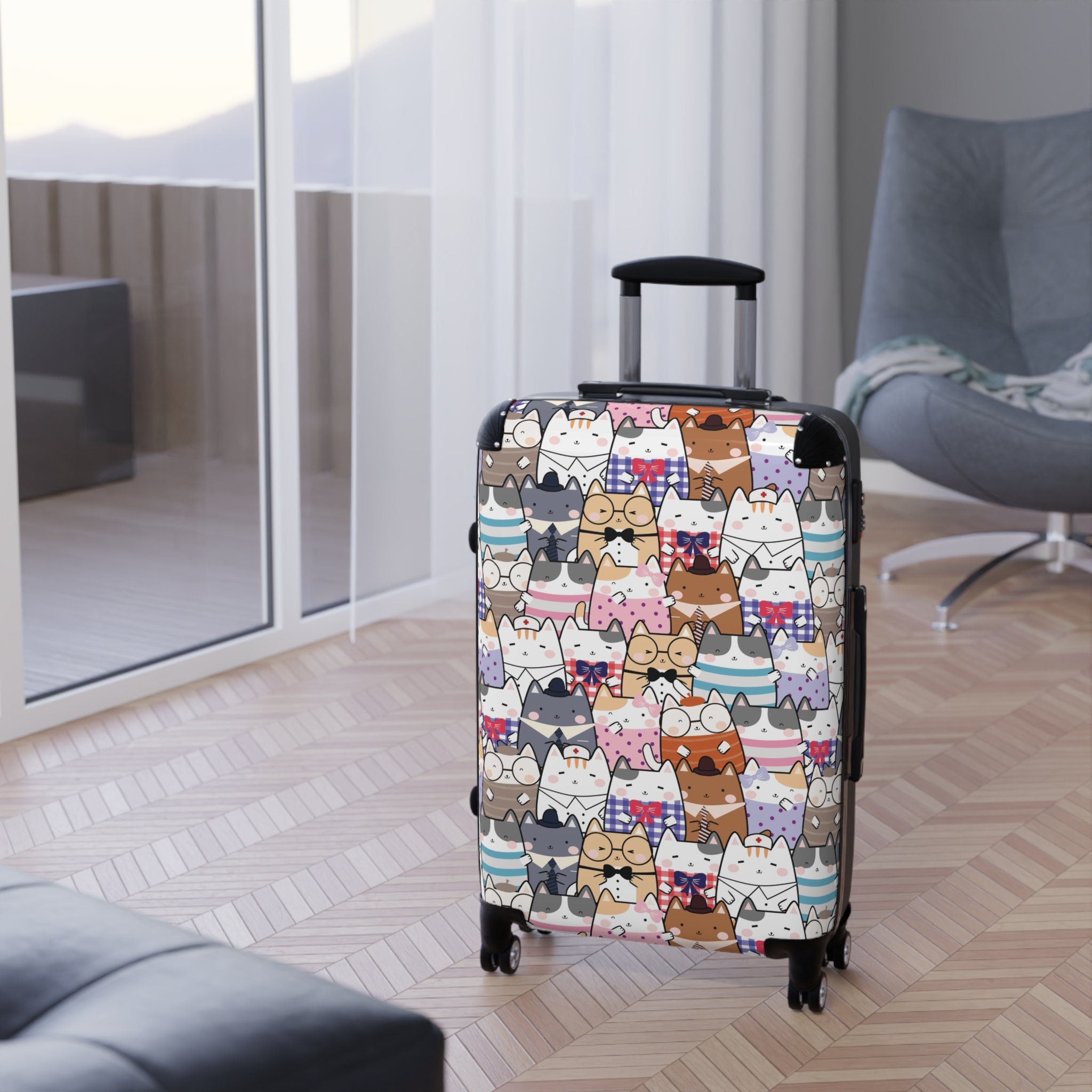 Cute Kawaii Cats Matching Luggage Sets, Small Carry on Suitcase, Medium ...