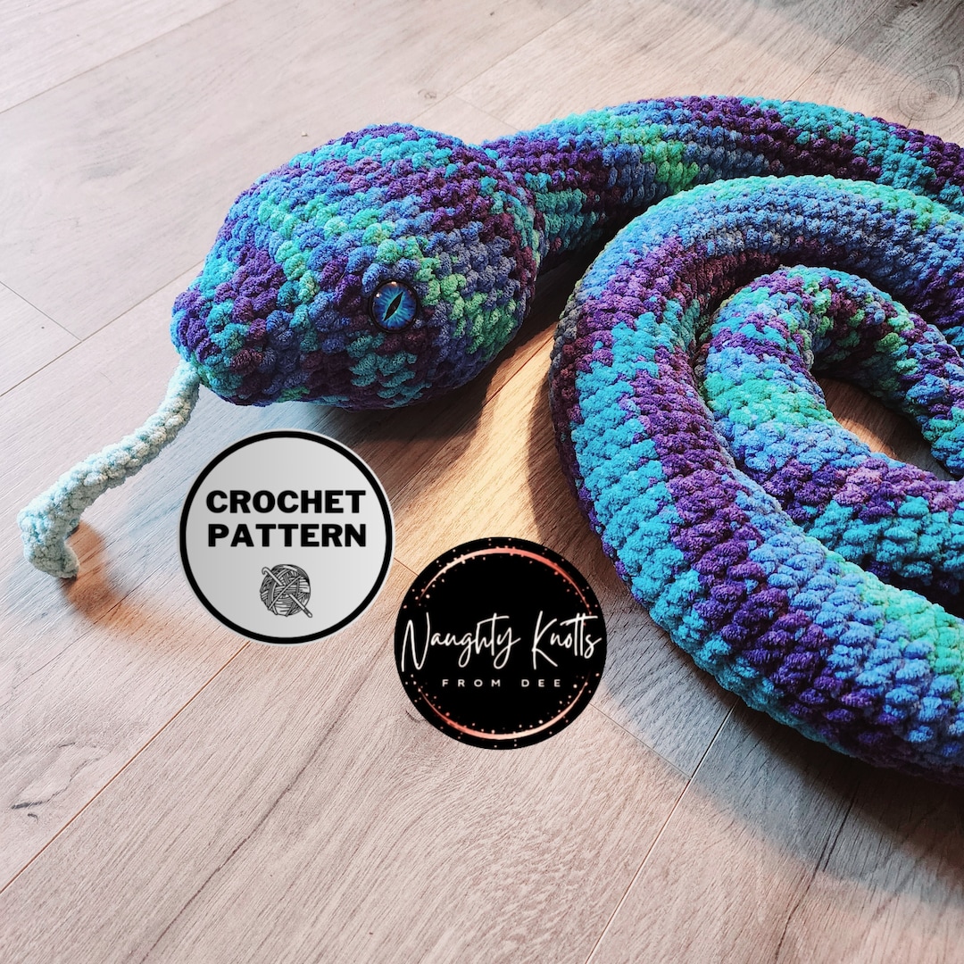 Crochet Pattern Giant Snake Amigurumi Reptile Python Serpent Plushie ...
