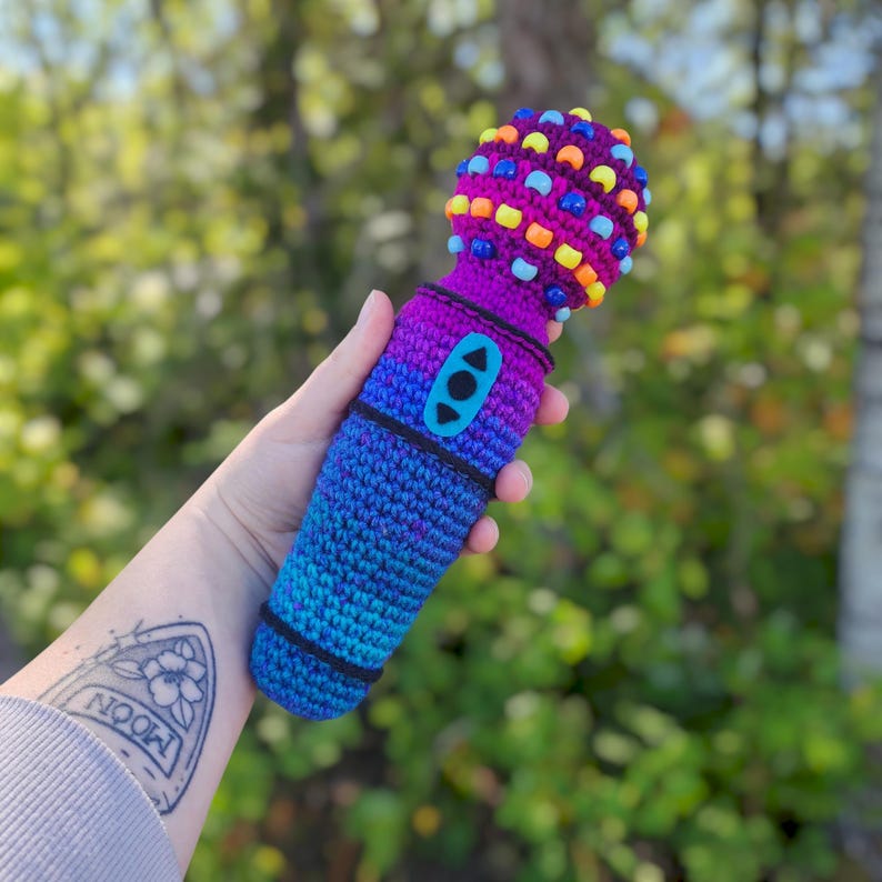 Crochet Beaded Mic or Vibrator Pattern: Amigurumi Fidget Sensory Toy ...