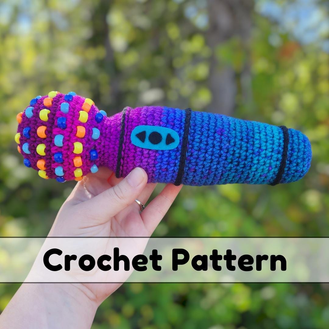 Crochet Beaded Mic or Vibrator Pattern: Amigurumi Fidget Sensory Toy ...