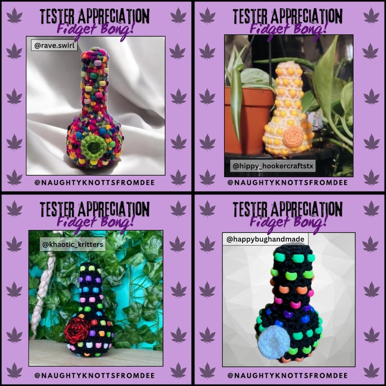Crochet Pattern Beaded Fidget Bong | Low Sew Amigurumi (PDF) - Etsy