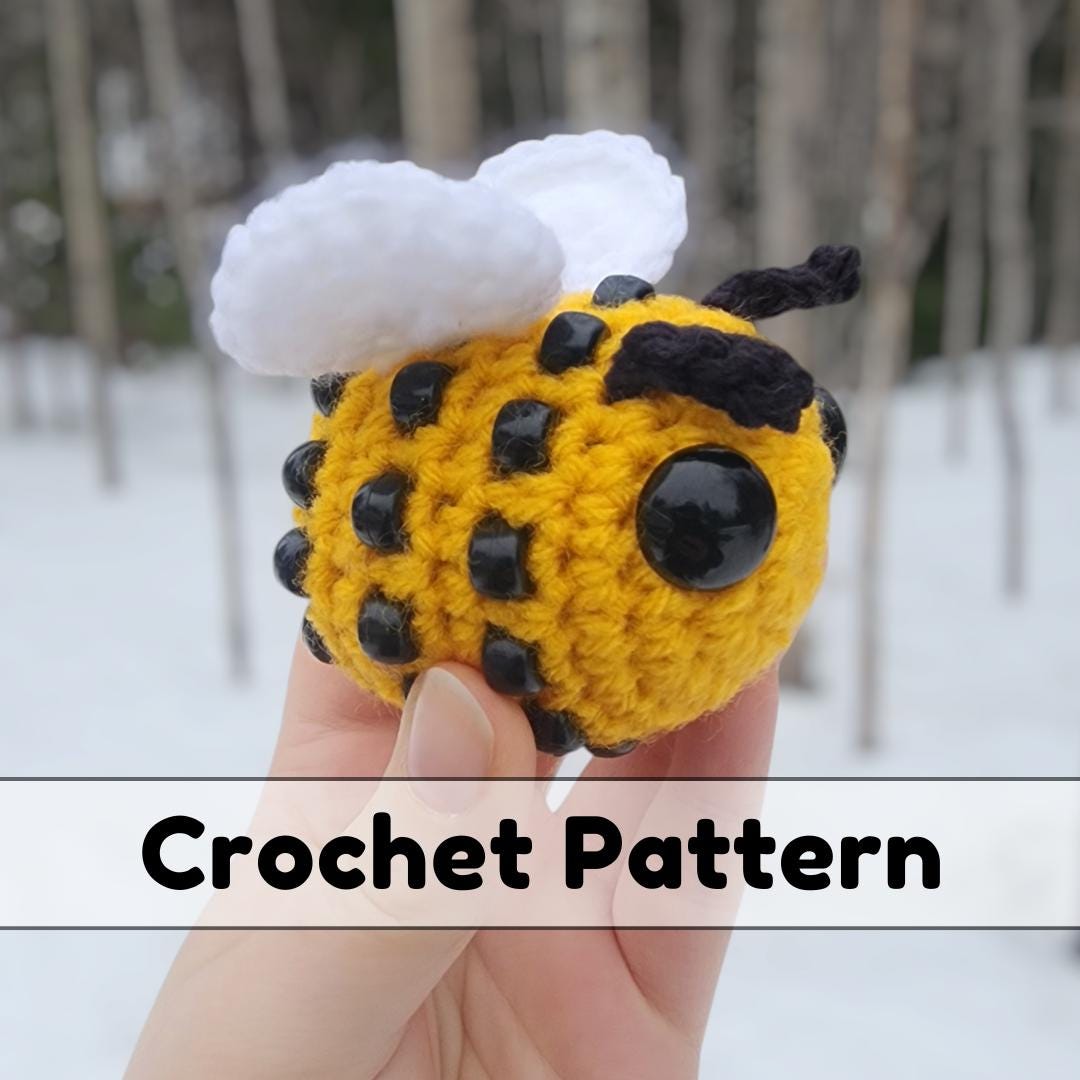 Crochet Pattern Beaded Bee | Fidget Toy | Low Sew | Keychain | Market ...