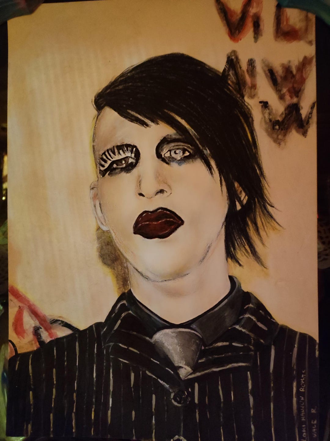 Painting of Marilyn Manson , Gothic Art Work - Etsy