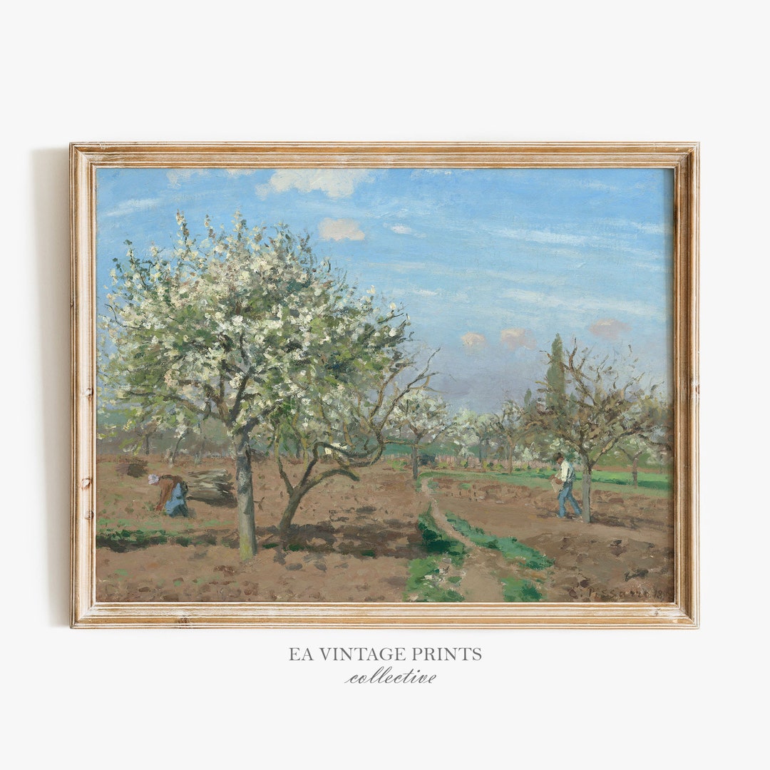 Orchard Vintage Painting | Farmhouse Wall Art | Oil Painting ...