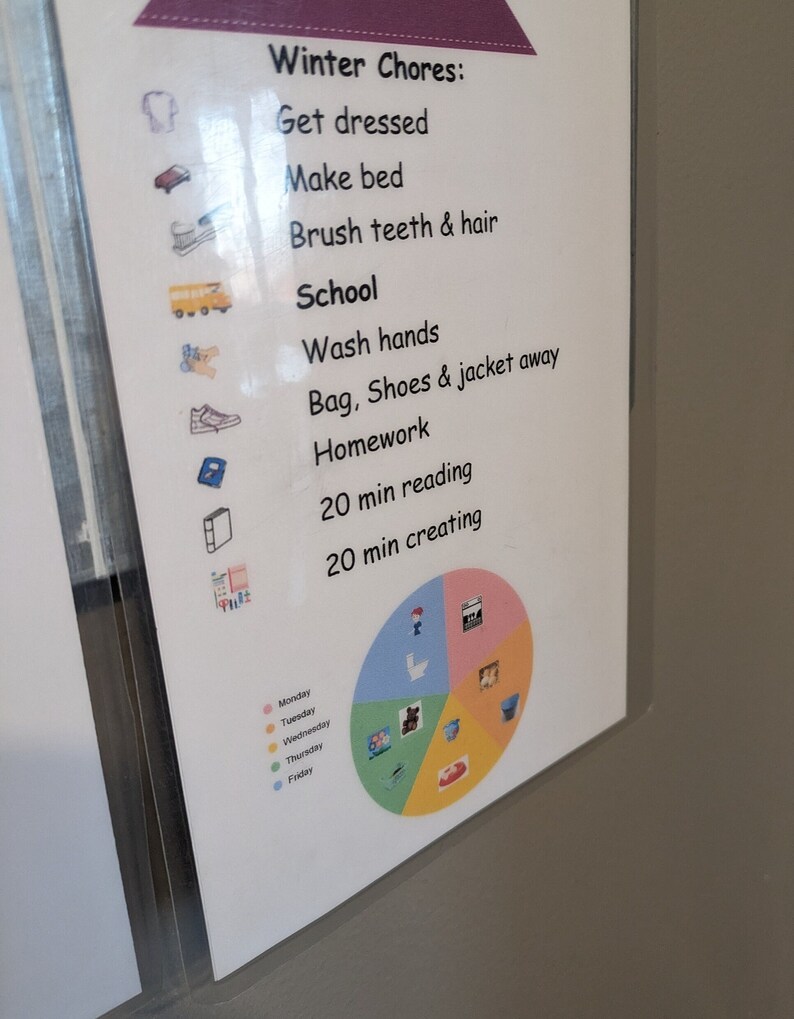 Chore Charts/ for Kids/ Weekday Chore Rotation/ Laminated Chores - Etsy