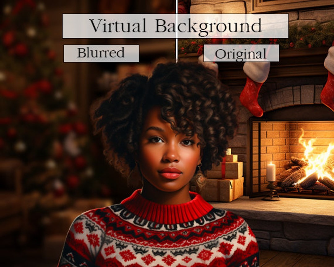 50+ Mega Christmas Zoom Background | Christmas White Fireplace Zoom ...