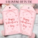 Editable Valentine's Day Tag Pink Red Bow Valentine Gift Tag Doodle ...