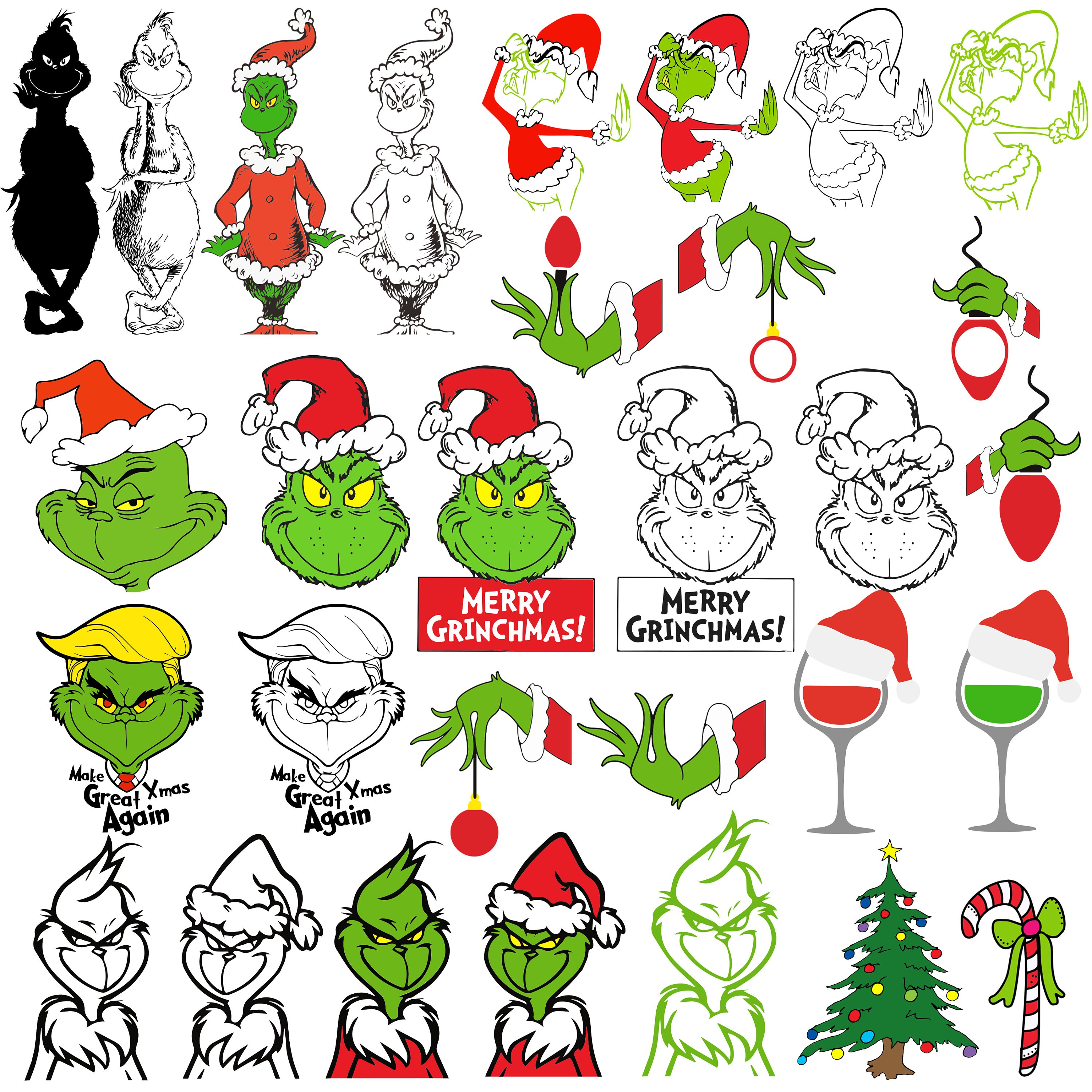 Más de 950 archivos Grinch Svg Bundle Elemento en capas The - Etsy México