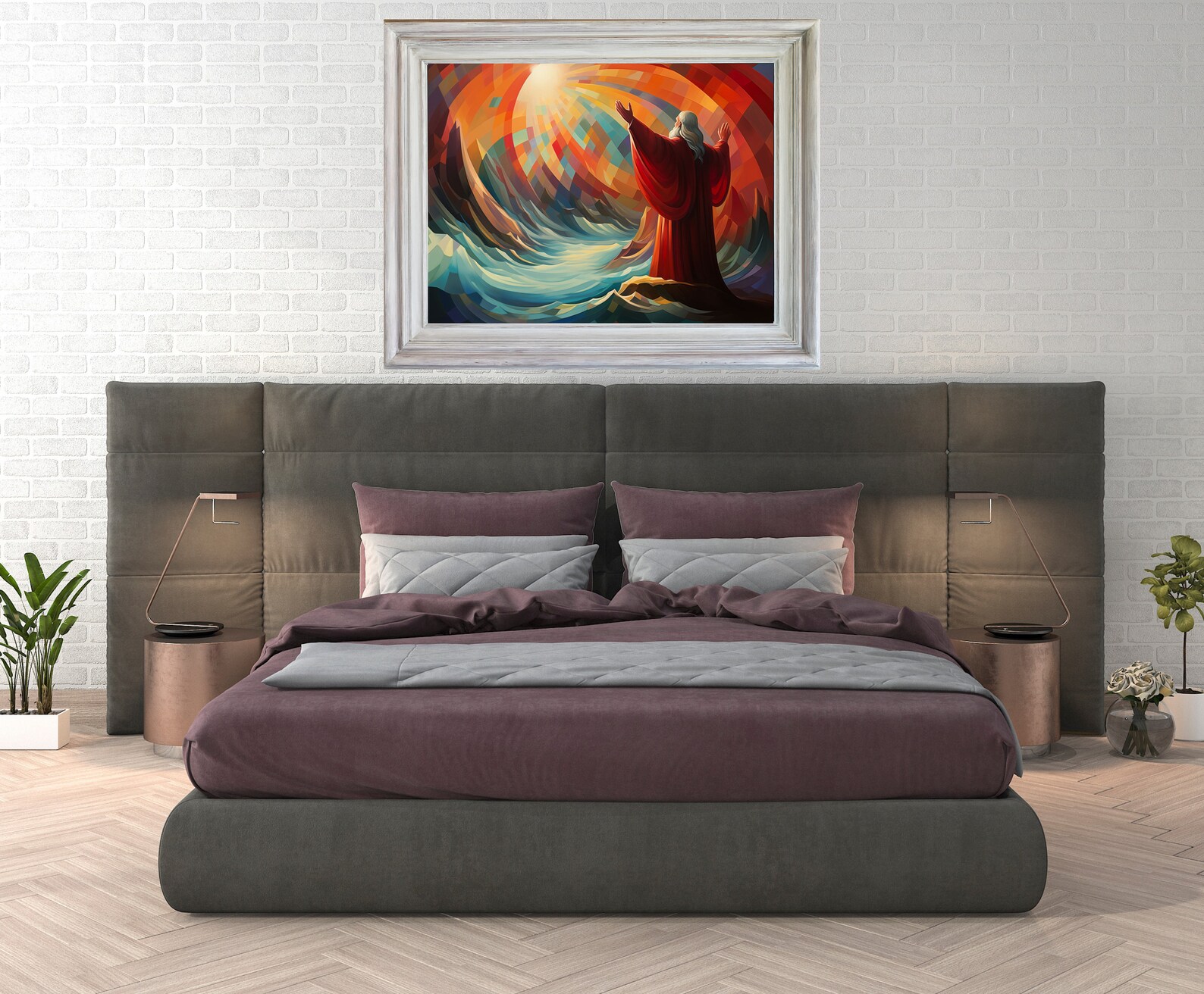Moses Parting the Red Sea Christian Biblical Wall Art, Bible Home Decor ...