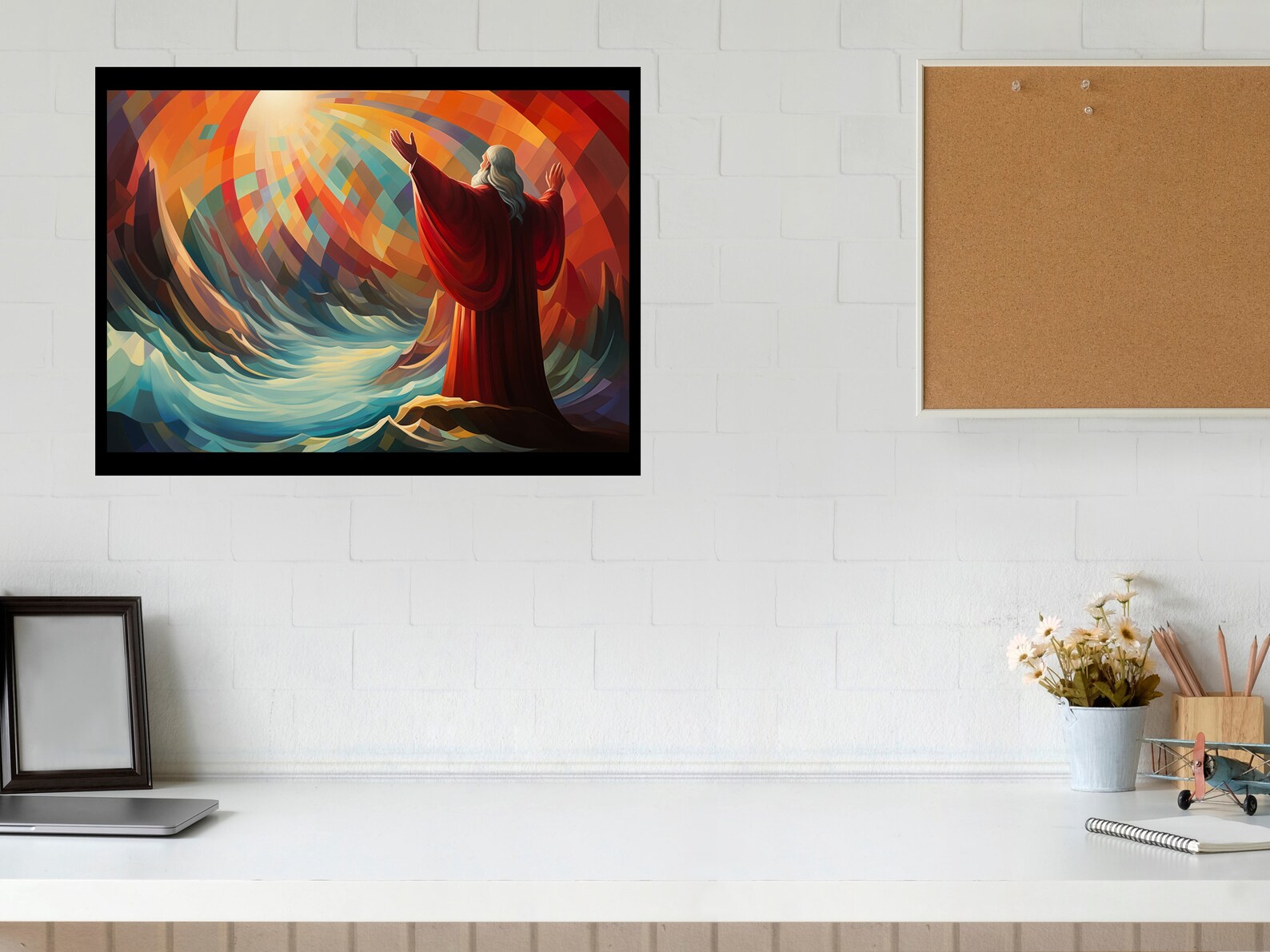 Moses Parting the Red Sea Christian Biblical Wall Art, Bible Home Decor ...