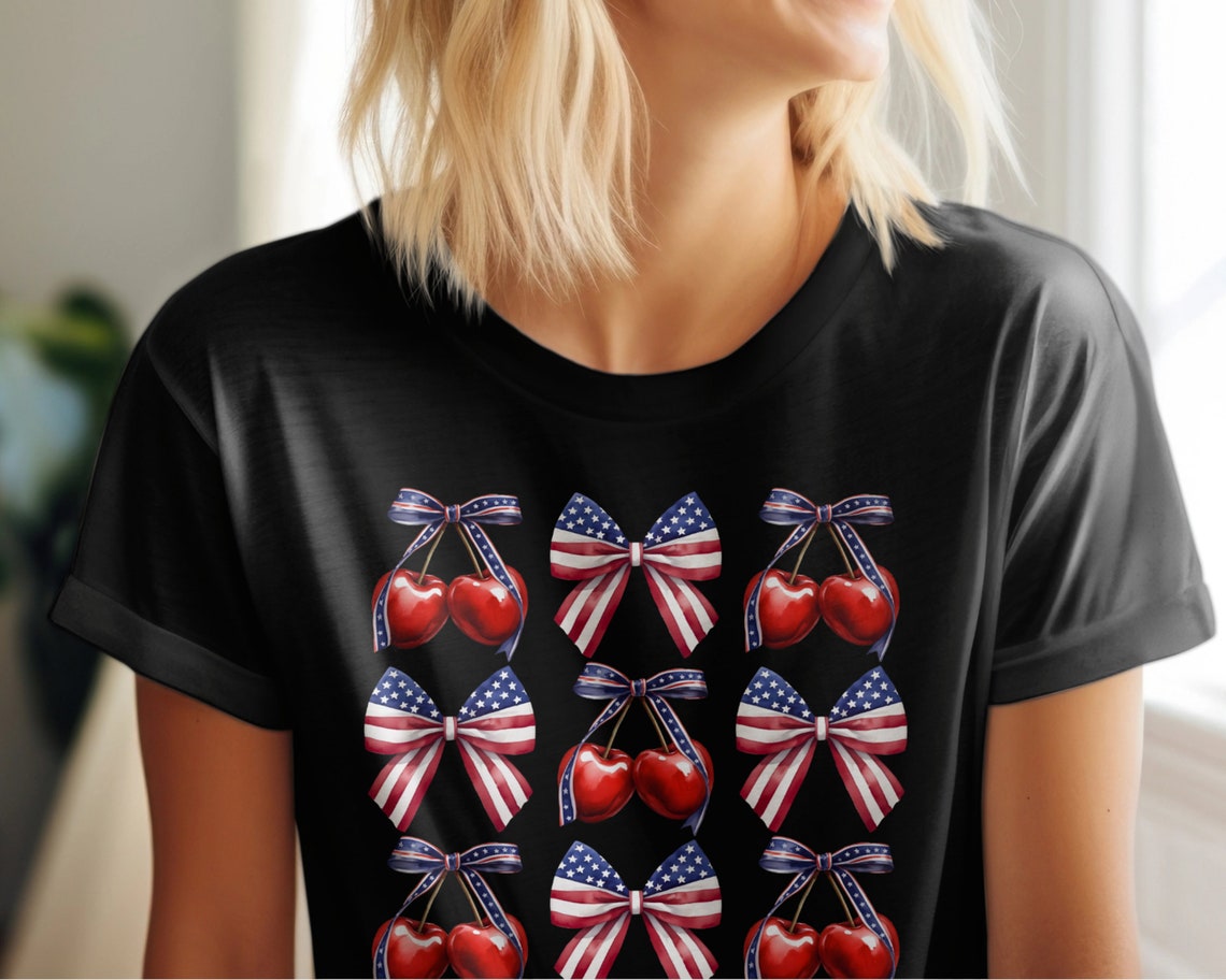 4th of July Coquette Bows Png, Coquette 4th of July, America Coquette ...