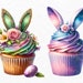 Easter Bunny Cupcake Clipart Collection, 17 Png, Easter Cupcakes Png ...