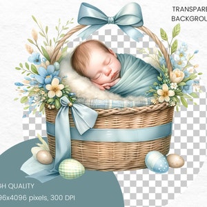Easter Baby Clipart Png Bundle, Cute Babies Clipart Png, Watercolor ...