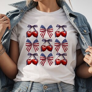 4th of July Coquette Bows Png, Coquette 4th of July, America Coquette ...