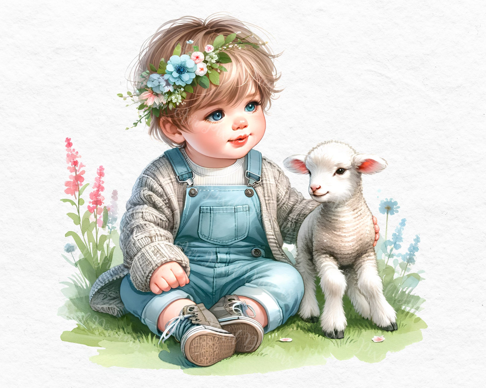 Easter Kids Cliparts, 20 Png, Toddler Easter Clipart, Cute Baby Easter ...